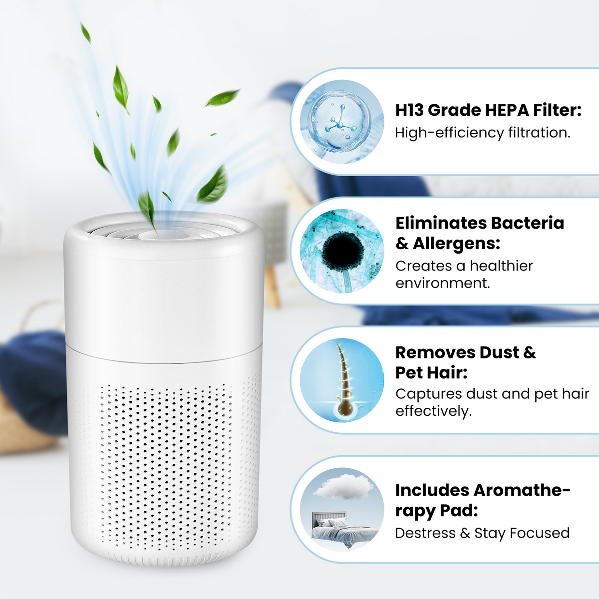 Air purifier eliminate dust store